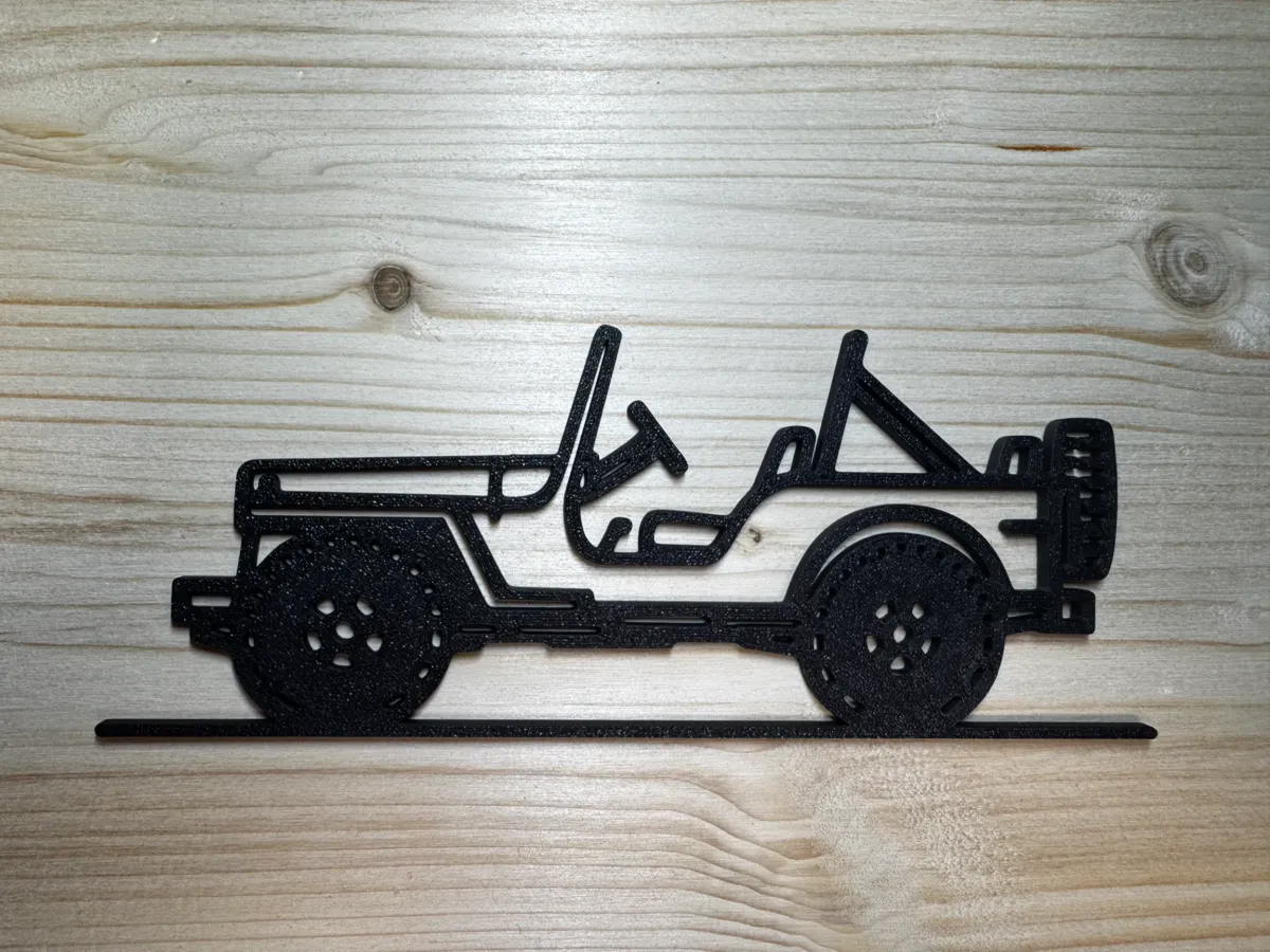 Jeep Willys – Minimal Line Art Wall Art - Free 3D Print Model - MakerWorld