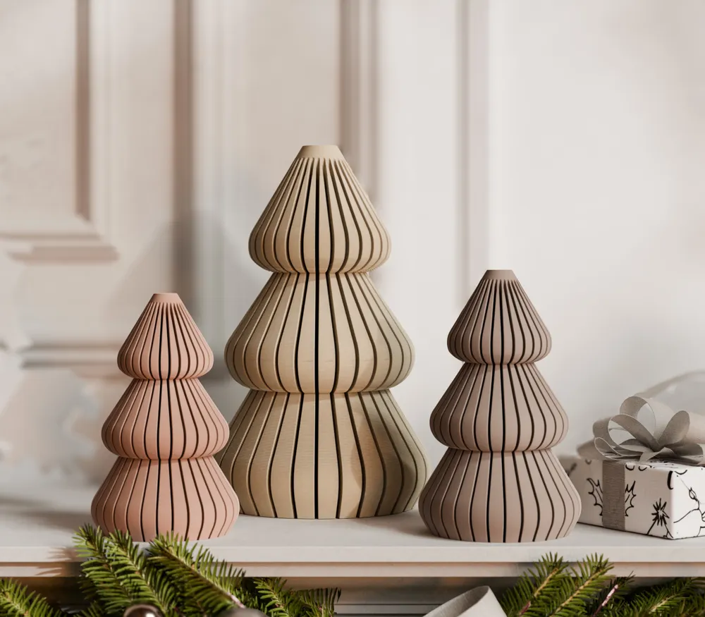 Christmas Tree Sculptural Decor - Free 3D Print Model - MakerWorld