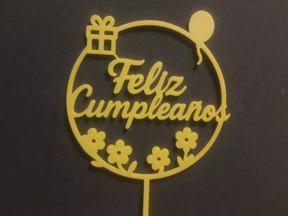 cake topper Feliz Cumpleaños - Modelo de impresión 3D gratuito - MakerWorld