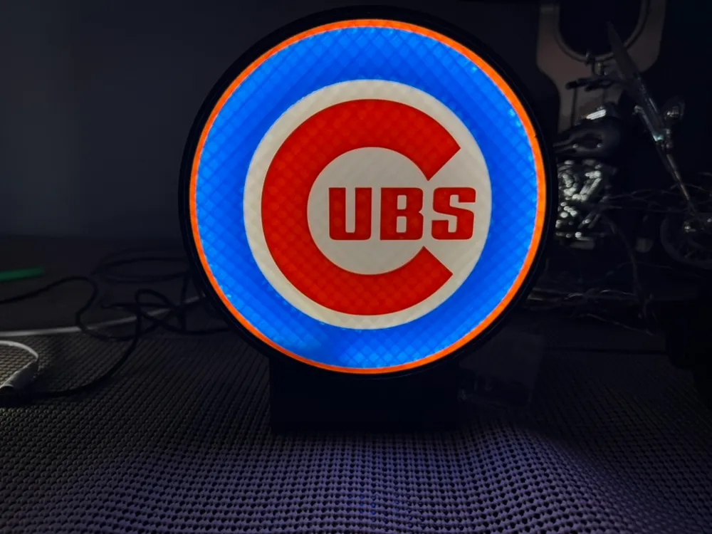 Chicago Cubs sign with light box by irgig - MakerWorld