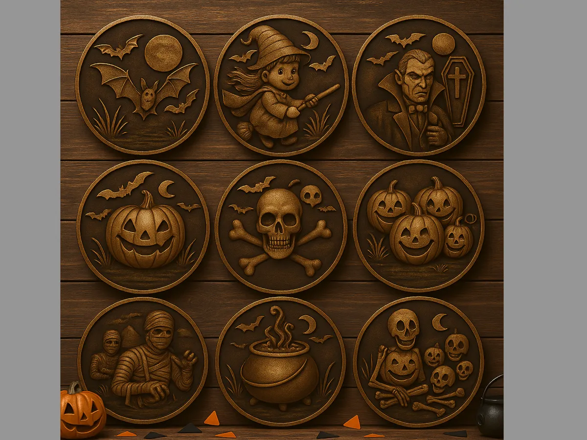 3D scary halloween coins - Free 3D Print Model - MakerWorld
