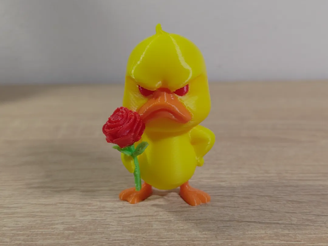 Angry duck with a rose - Free 3D Print Model - MakerWorld