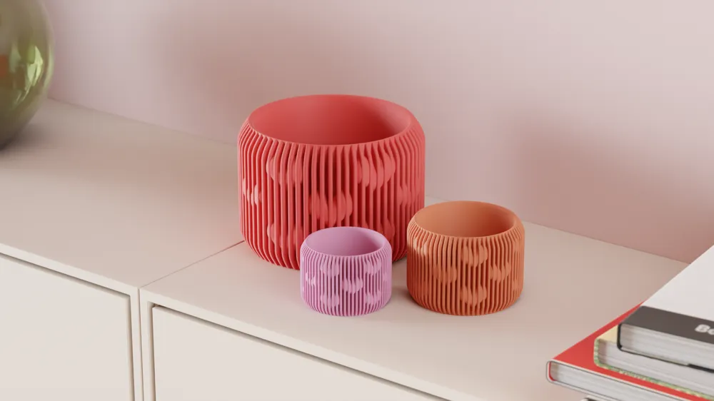 Plant Pot with Heart Pattern. Valentines Planter - Free 3D Print Model ...