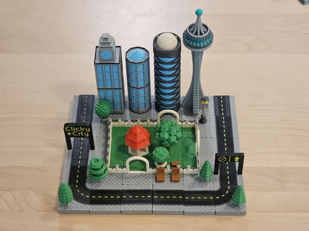 Clicky City - A Magnetic Tile Based City Diorama by Packet39 MakerWorld ...