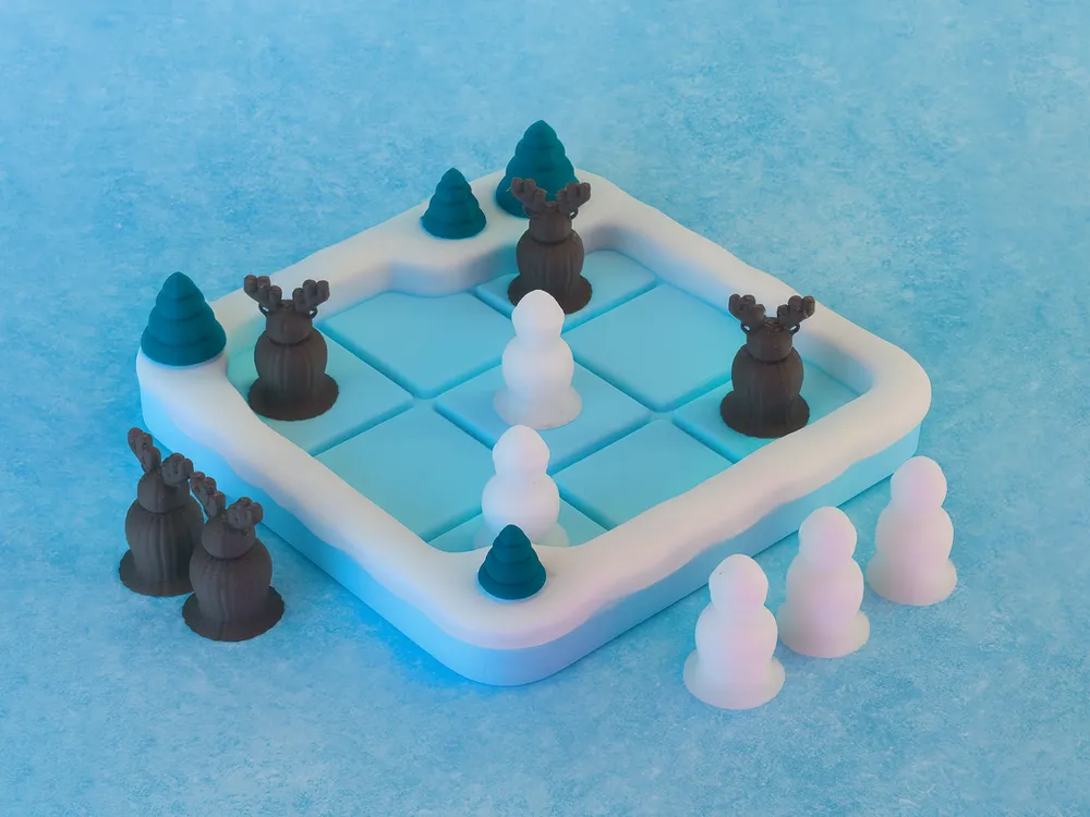 Winter Tic Tac Toe Board Game - Free 3D Print Model - MakerWorld