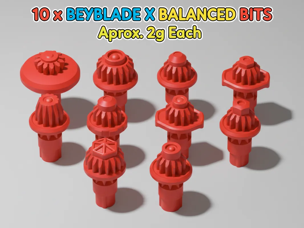 10 Beyblade X Balance Bits - Versatile Master Pack - Free 3D Print ...