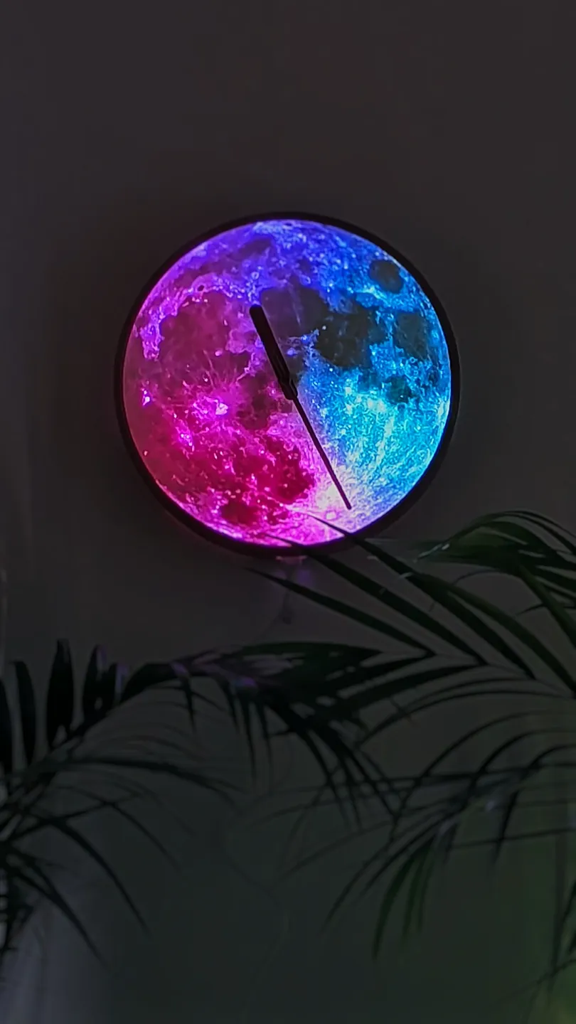 Colorful moon lithophane clock by makarov - MakerWorld