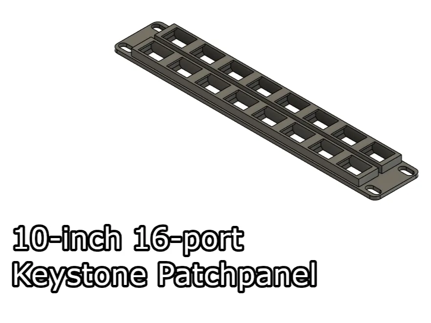 10-inch Keystone Patchpanel x16 ports by Mauker MakerWorld: Download ...