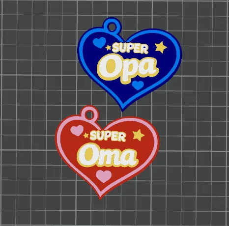 Grandparents Heart Keychains - PL/EN/DE-Super Gift - Free 3D Print ...
