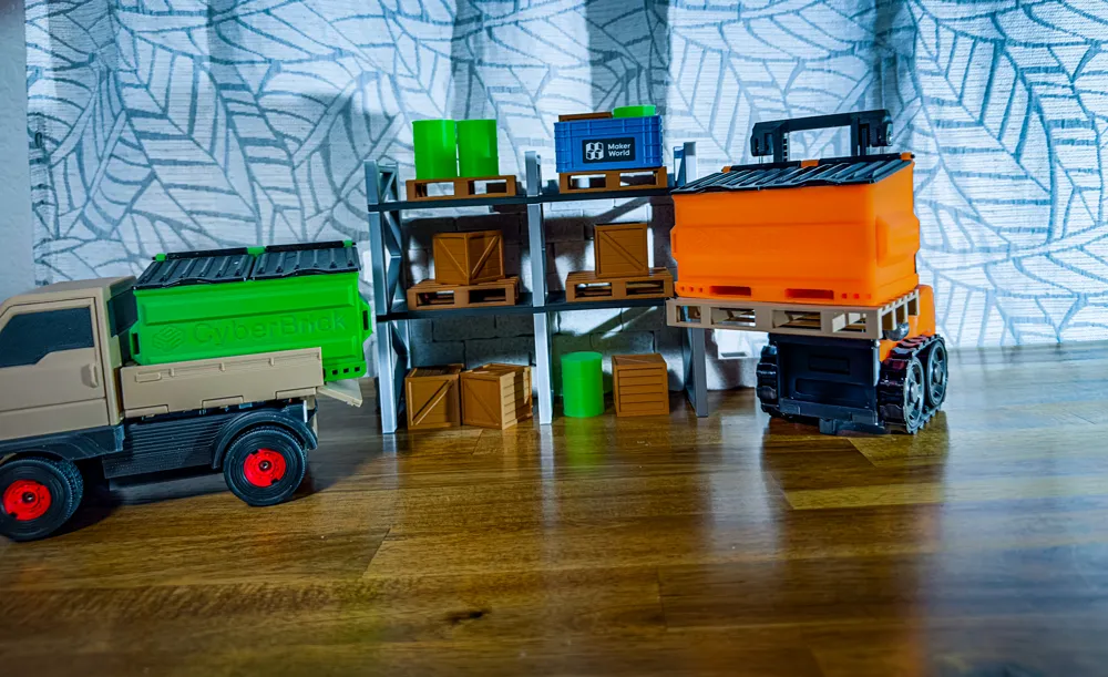 Mini Dumpster - For CyberBrick Forklift and Truck - Free 3D Print Model ...