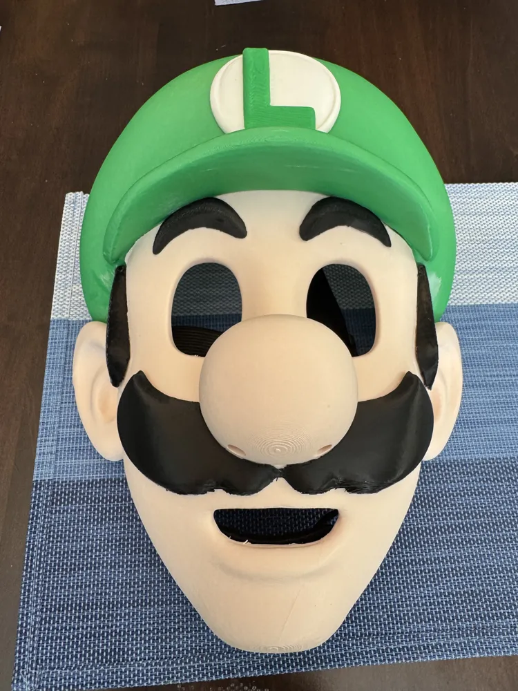 Luigi Full Face Mask (Quick Print) by TECH EXTRANET MakerWorld ...