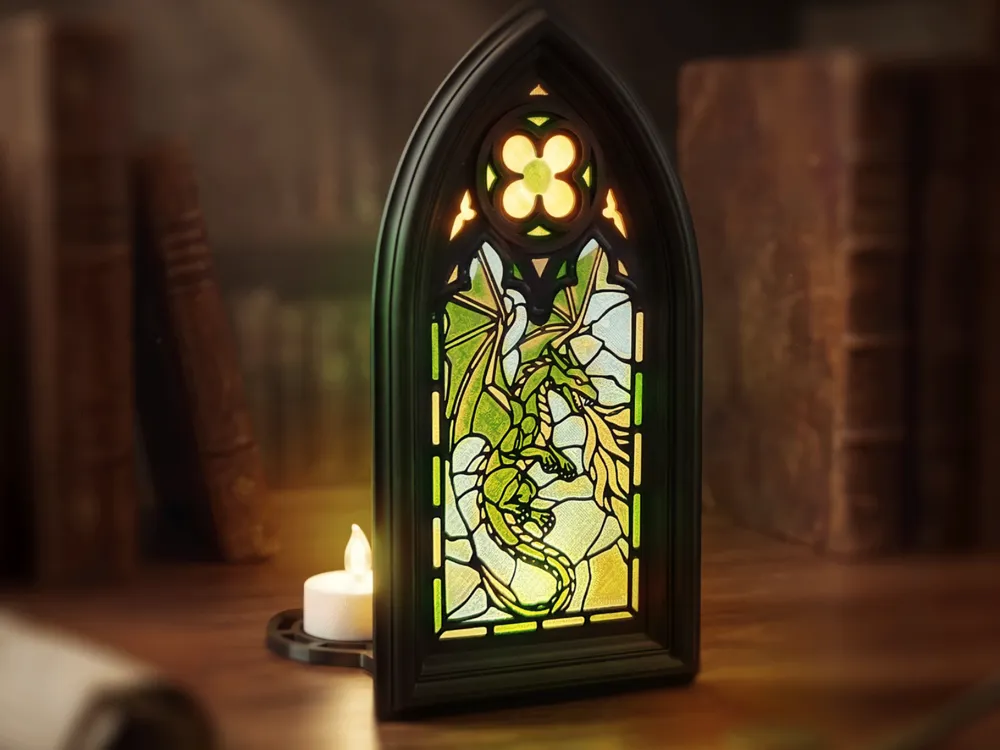 Gothic Book Nook: Fire Breathing Dragon - Free 3D Print Model - MakerWorld