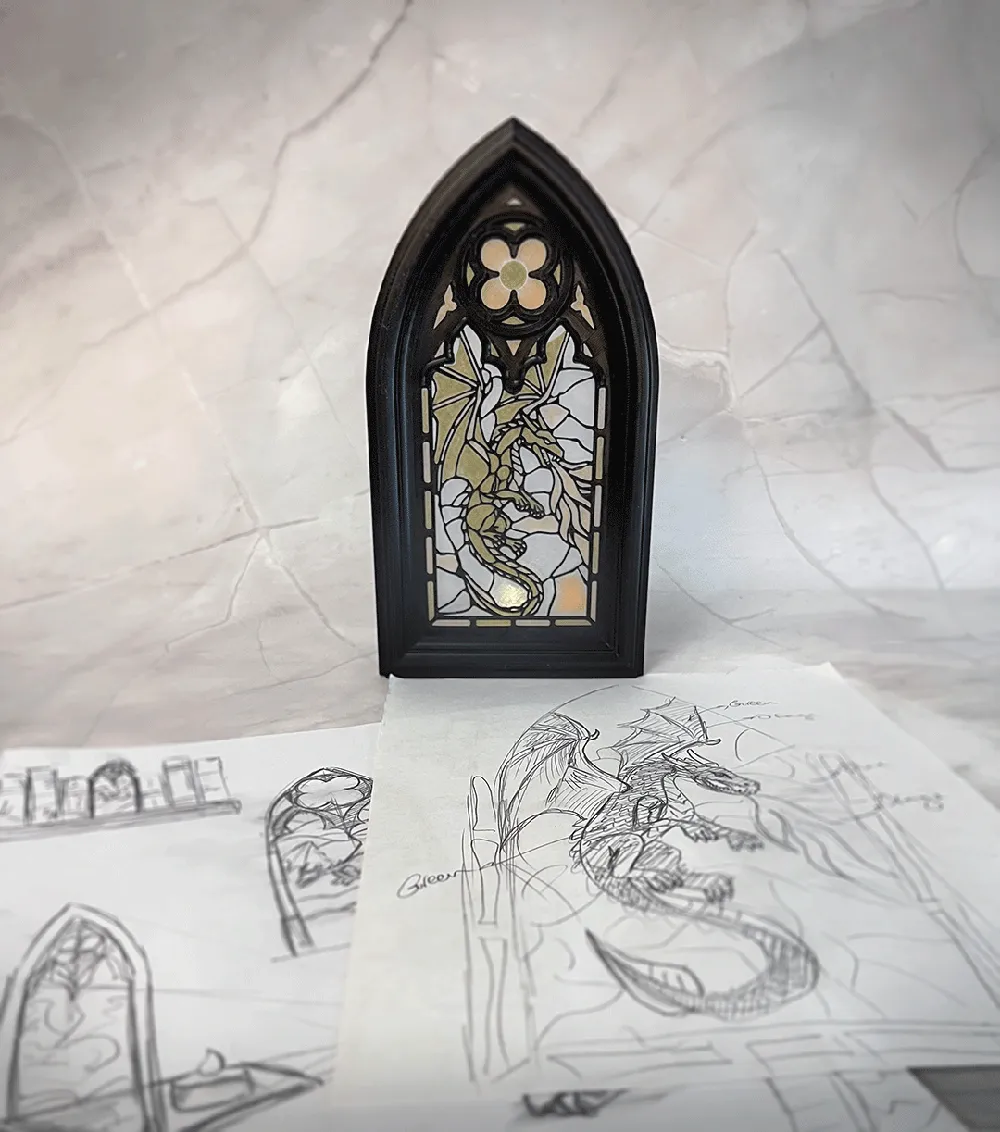 Gothic Book Nook: Fire Breathing Dragon - Free 3D Print Model - MakerWorld