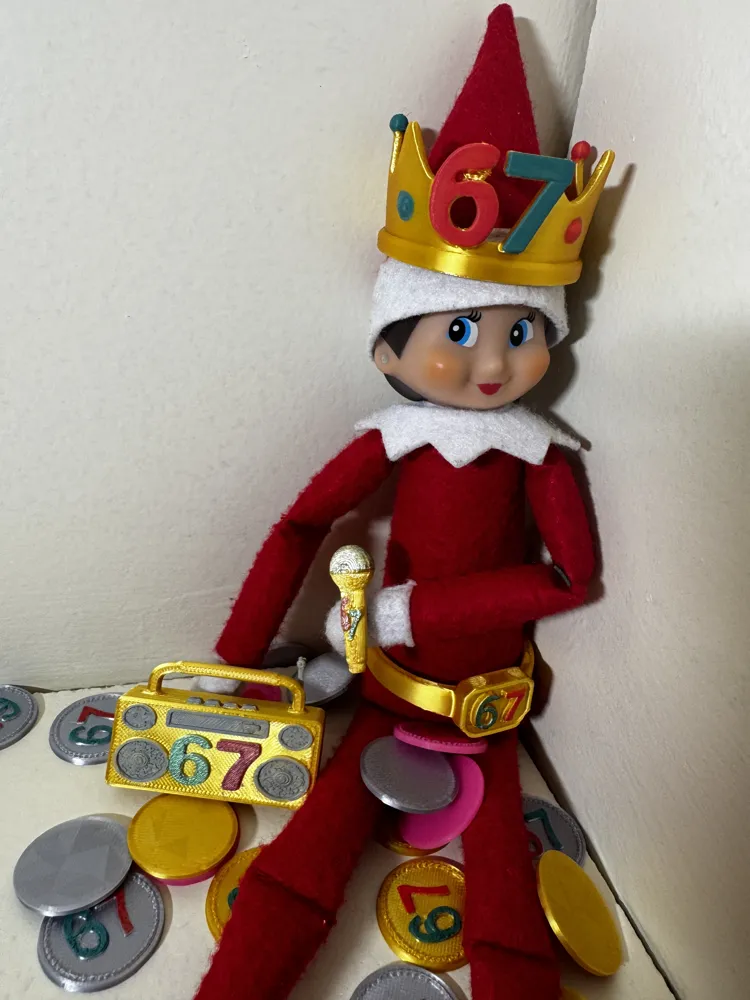 Elf on the Shelf “67” Mic & Boombox– Accessory Set - Free 3D Print ...