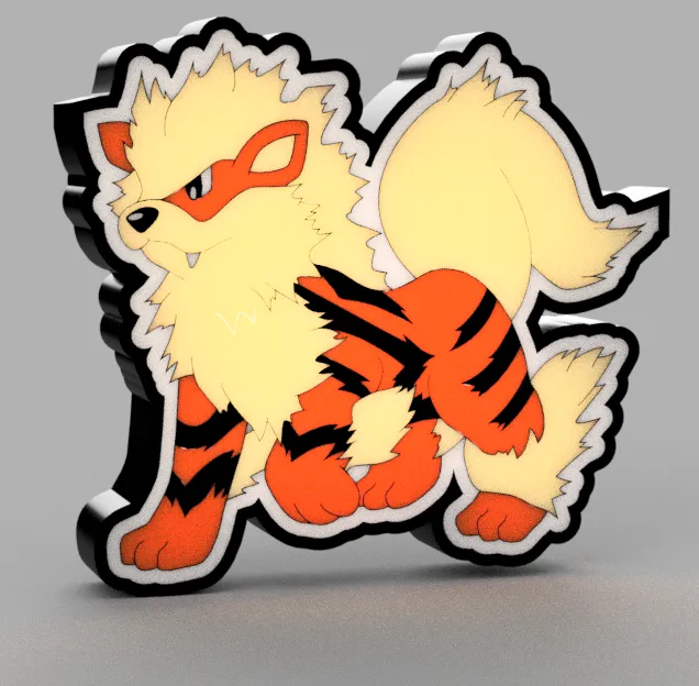 Pokemon - 0059 Arcanine LED Lamp by BeeTee 3D - MakerWorld