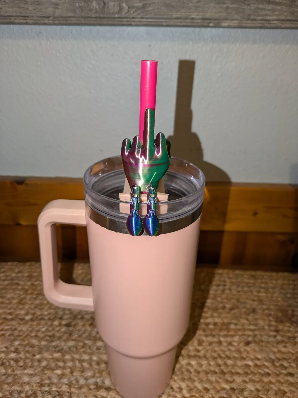 Middle finger with Articulated legs Straw Topper - Free 3D Print Model ...