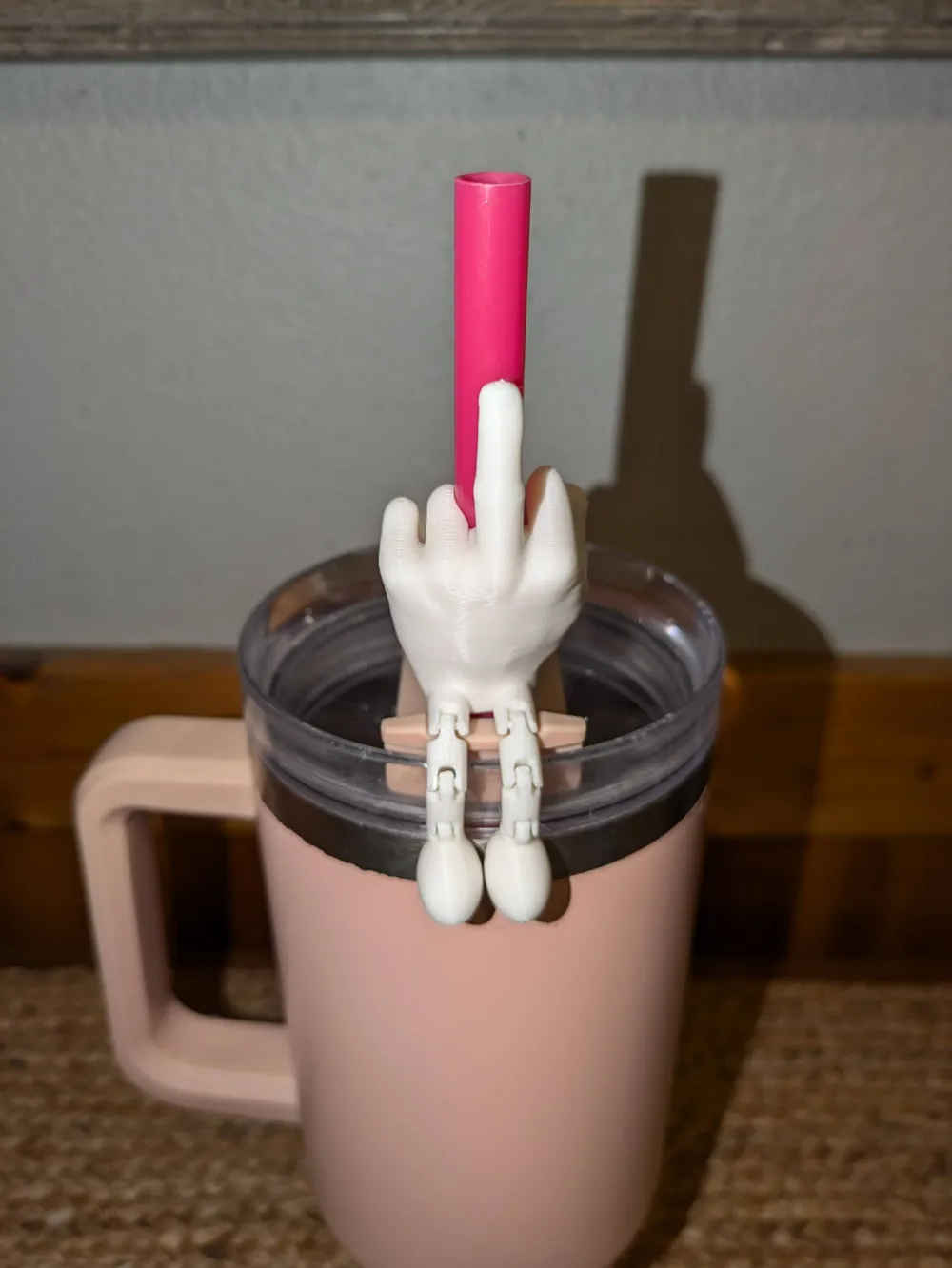 Middle finger with Articulated legs Straw Topper - Free 3D Print Model ...