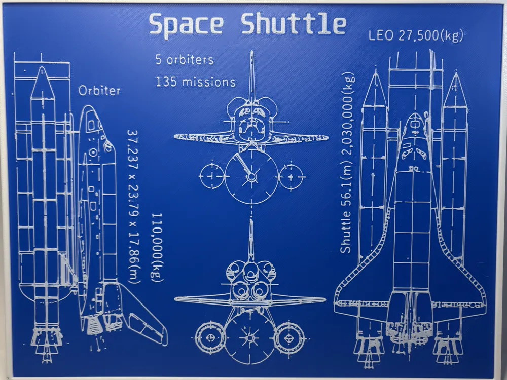 Space Shuttle - Blueprint - Technical Drawing Remixed by PaperPlaneLab ...