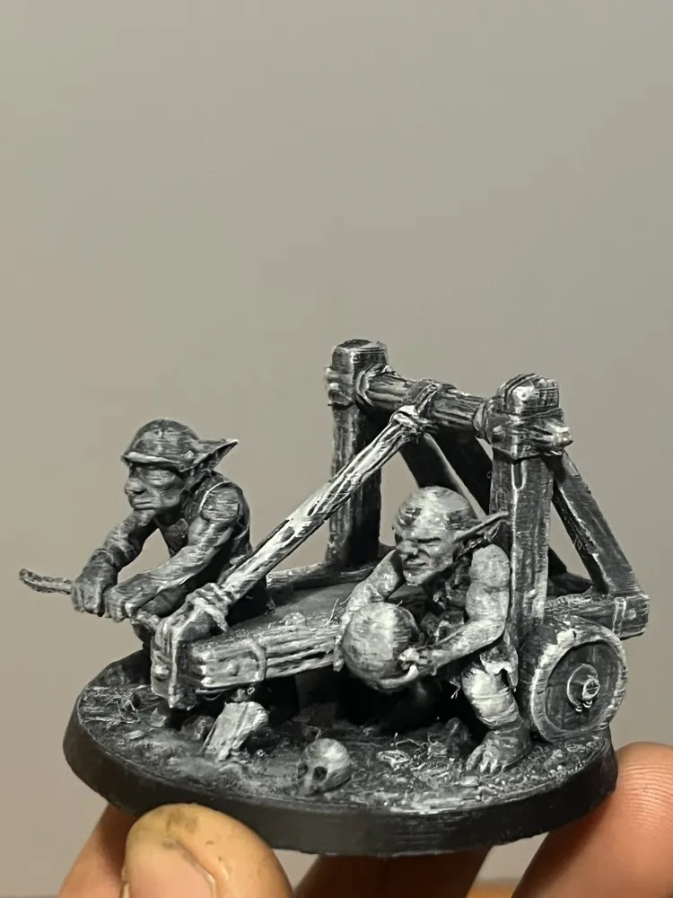 28mm D&D goblin catapult figurine - Free 3D Print Model - MakerWorld