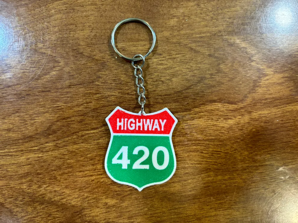 Highway 420 Keychain Remixed by Cubix - MakerWorld