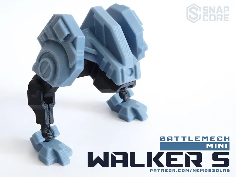 BattleMech Mini - Walker S (SnapCore) - Free 3D Print Model - MakerWorld