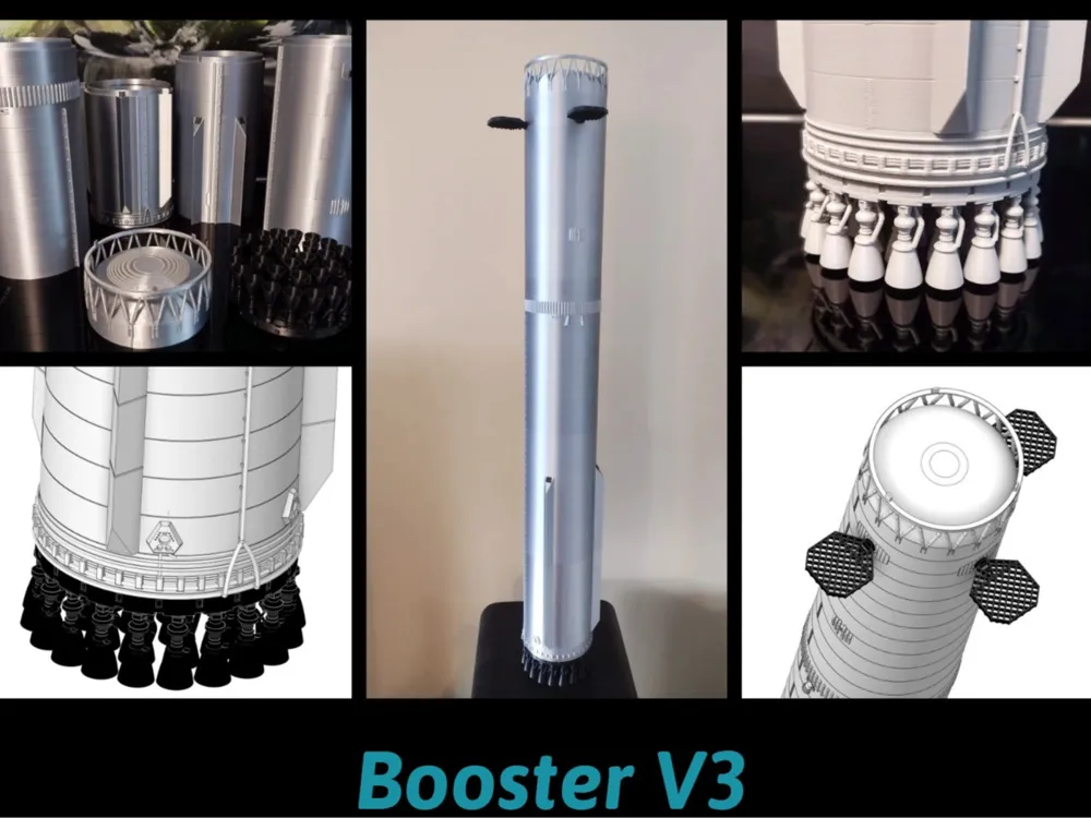 Booster V3 / 1:100 SpaceX - Modelo de impresión 3D gratuito - MakerWorld