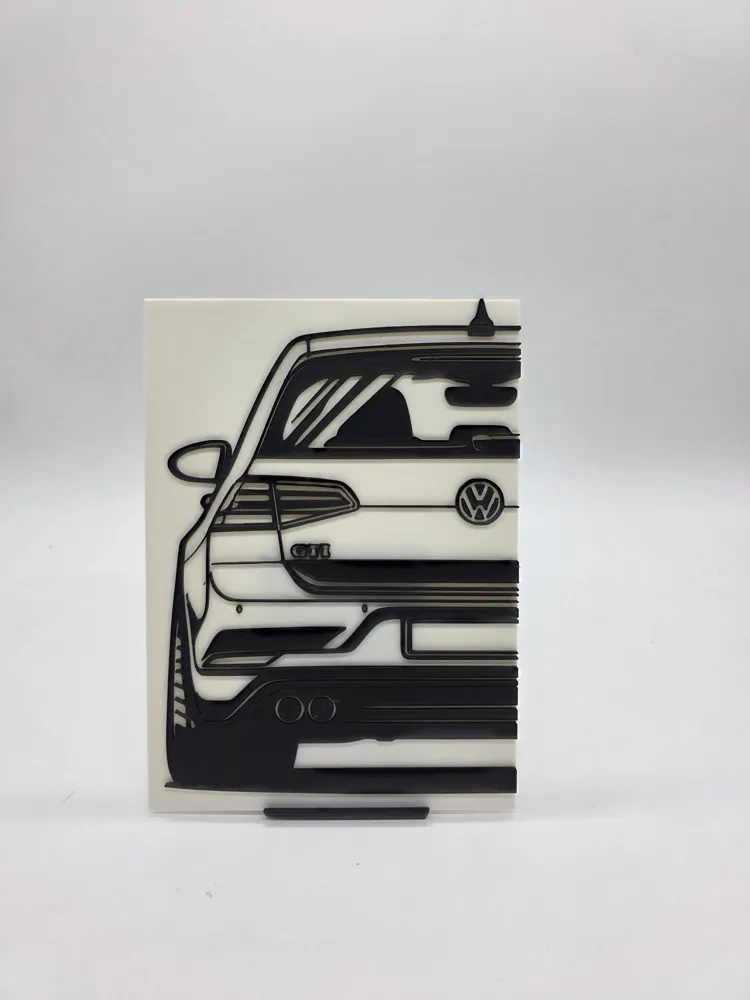 2D Wall Art VW Golf 7 GTI - Free 3D Print Model - MakerWorld