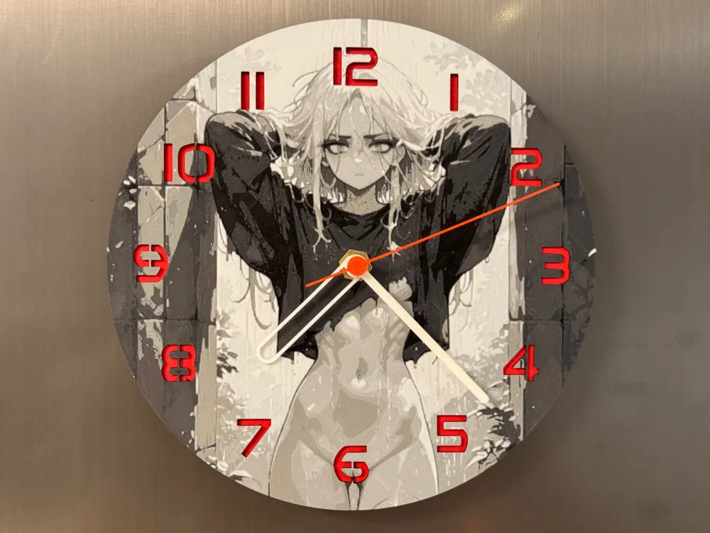 wall / desk clock showering Anime Woman by cP3D - MakerWorld