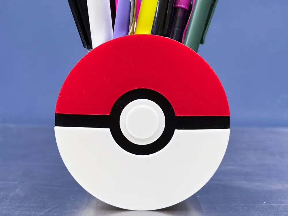 Pokemon Poké Ball Pencil Holder - Free 3D Print Model - MakerWorld