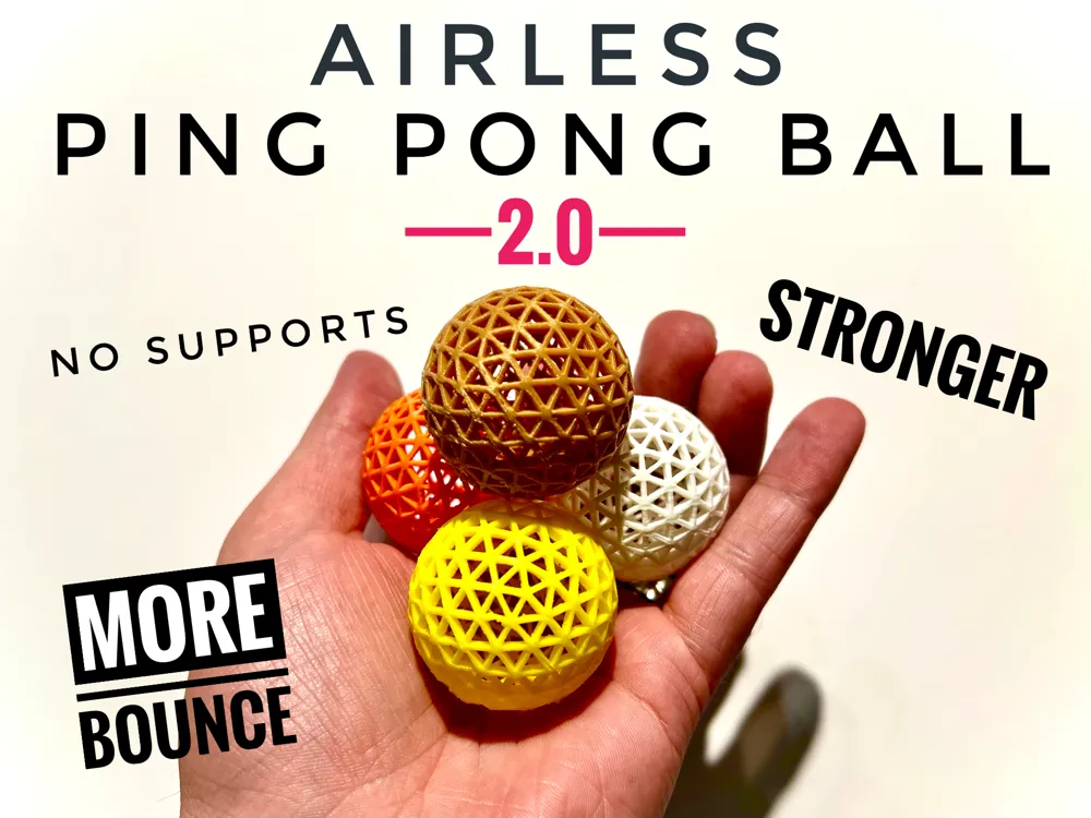 Airless Ping Pong Ball 2.0 - Free 3D Print Model - MakerWorld