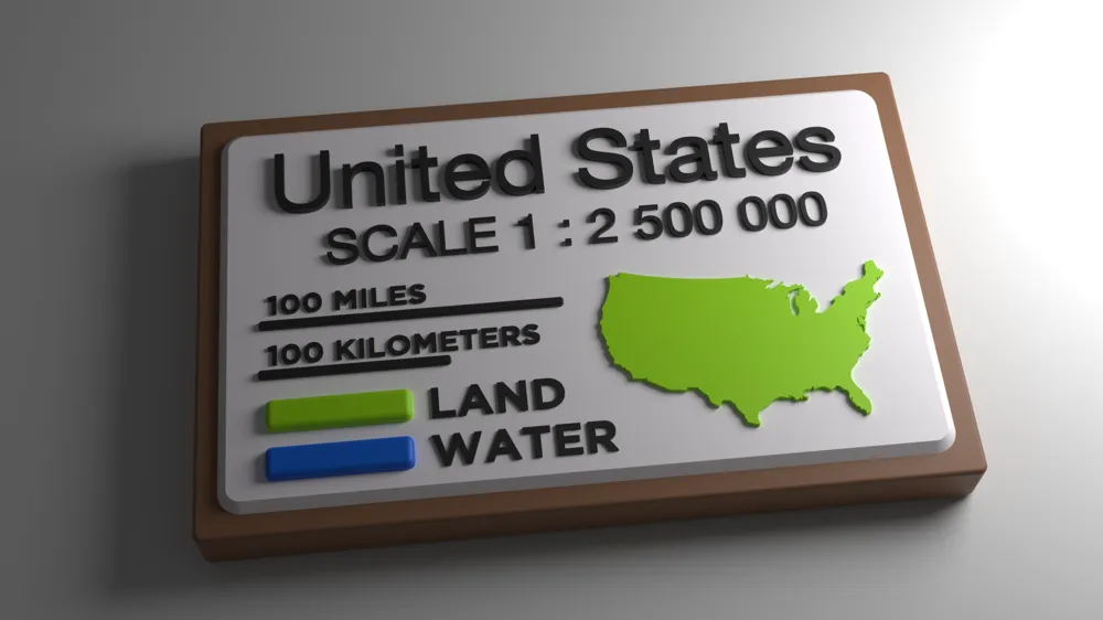 USA Map Legend 100% XY (1:2500000) -dual color map by Anson Liu ...