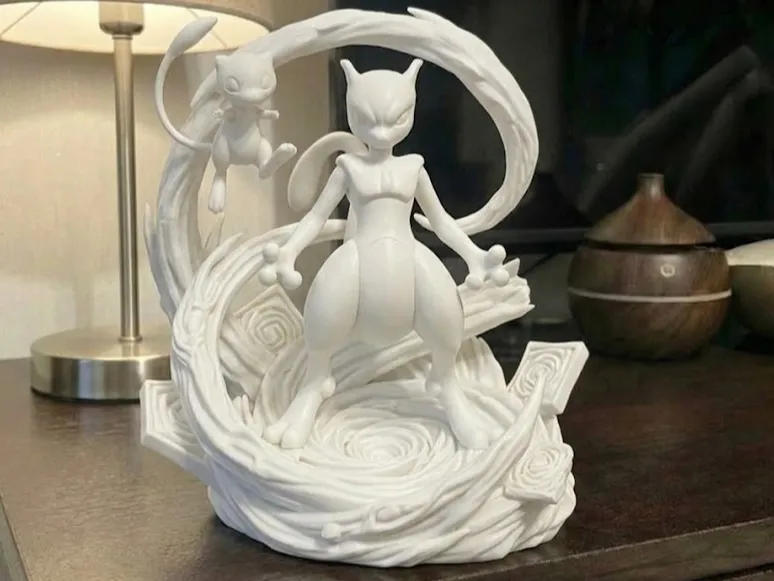 Pokemon Mew & Mewtwo - "The Genetic Paradox" - Free 3D Print Model ...