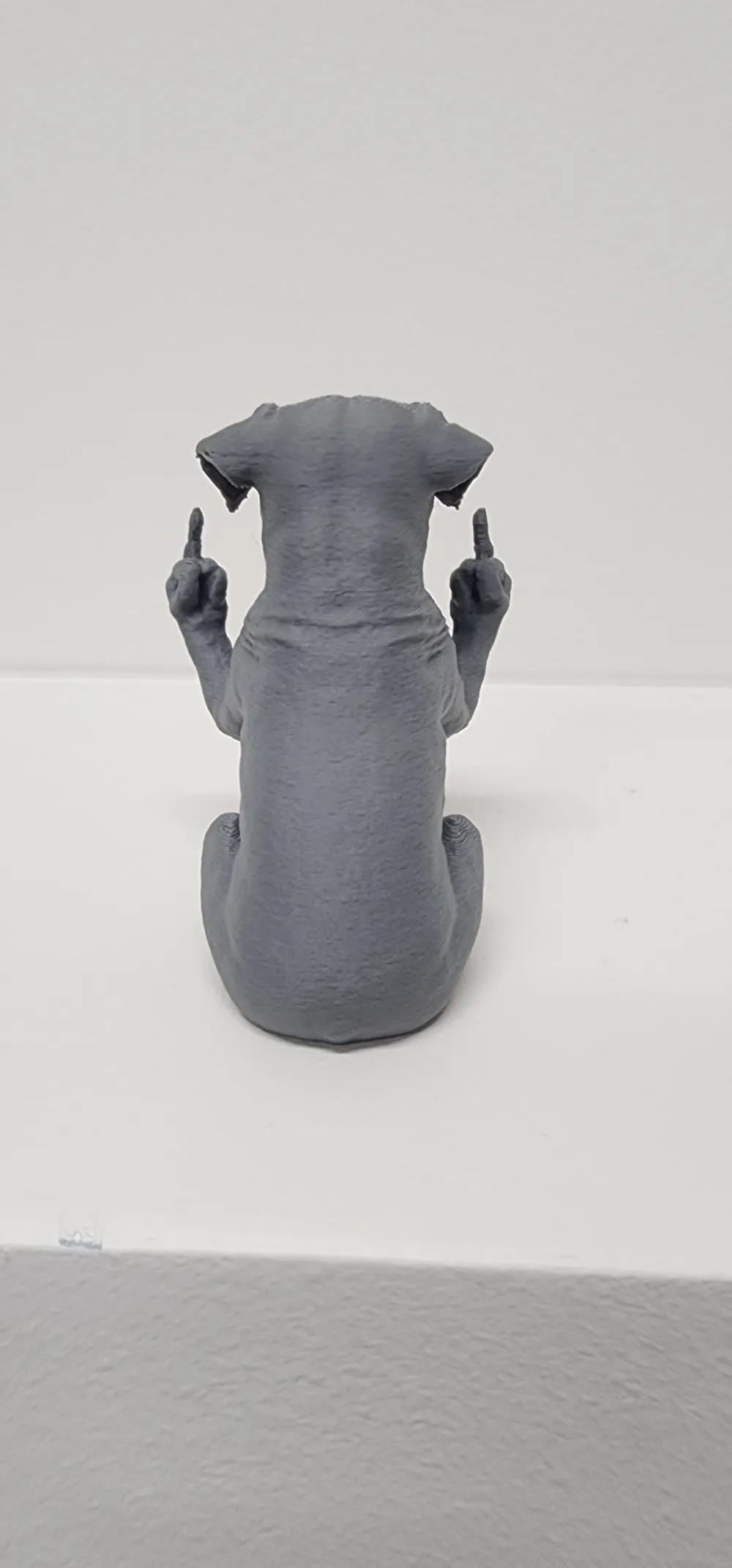 Seated Angry Rottweiler Dog Middle Finger Puppy - Free 3D Print Model ...