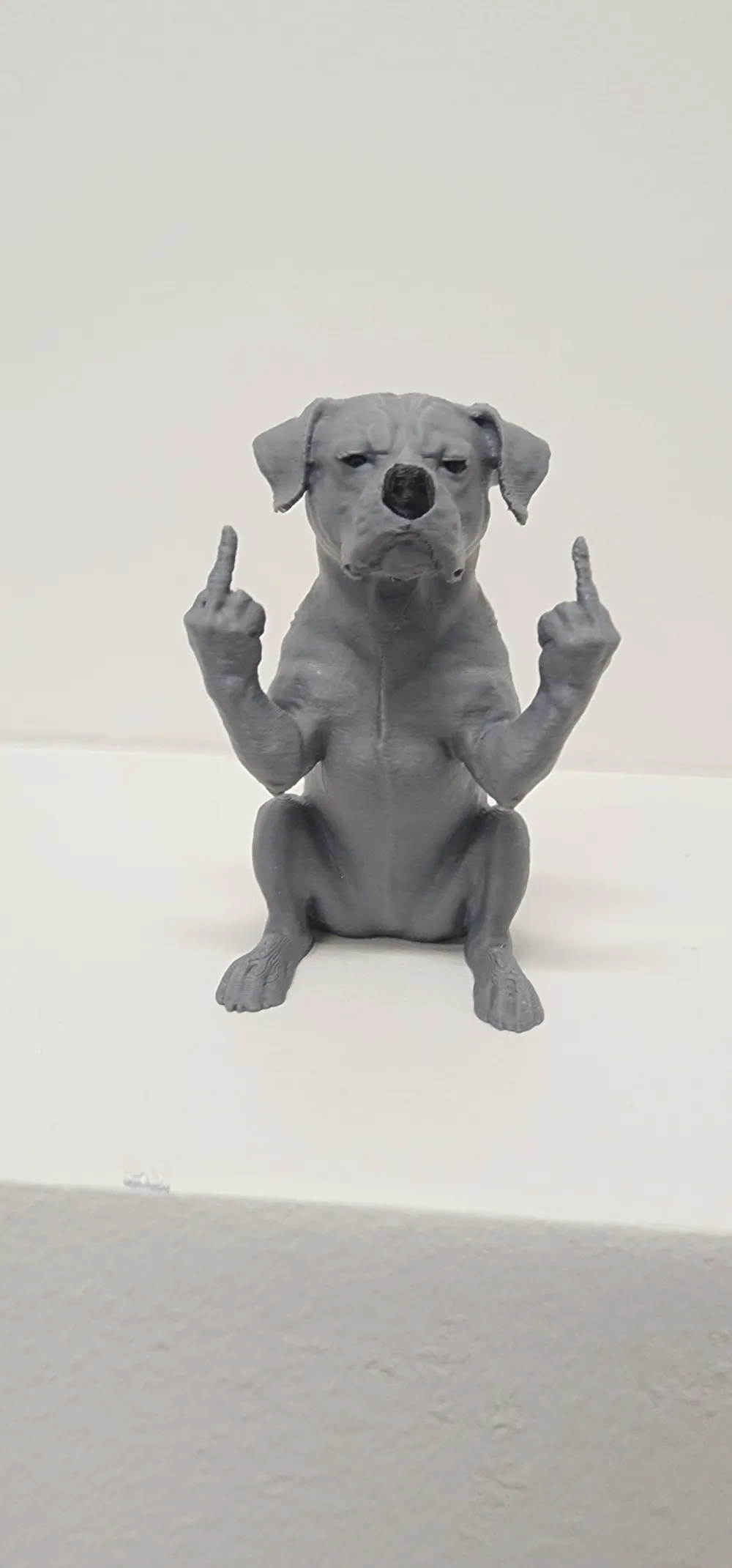 Seated Angry Rottweiler Dog Middle Finger Puppy - Free 3D Print Model ...