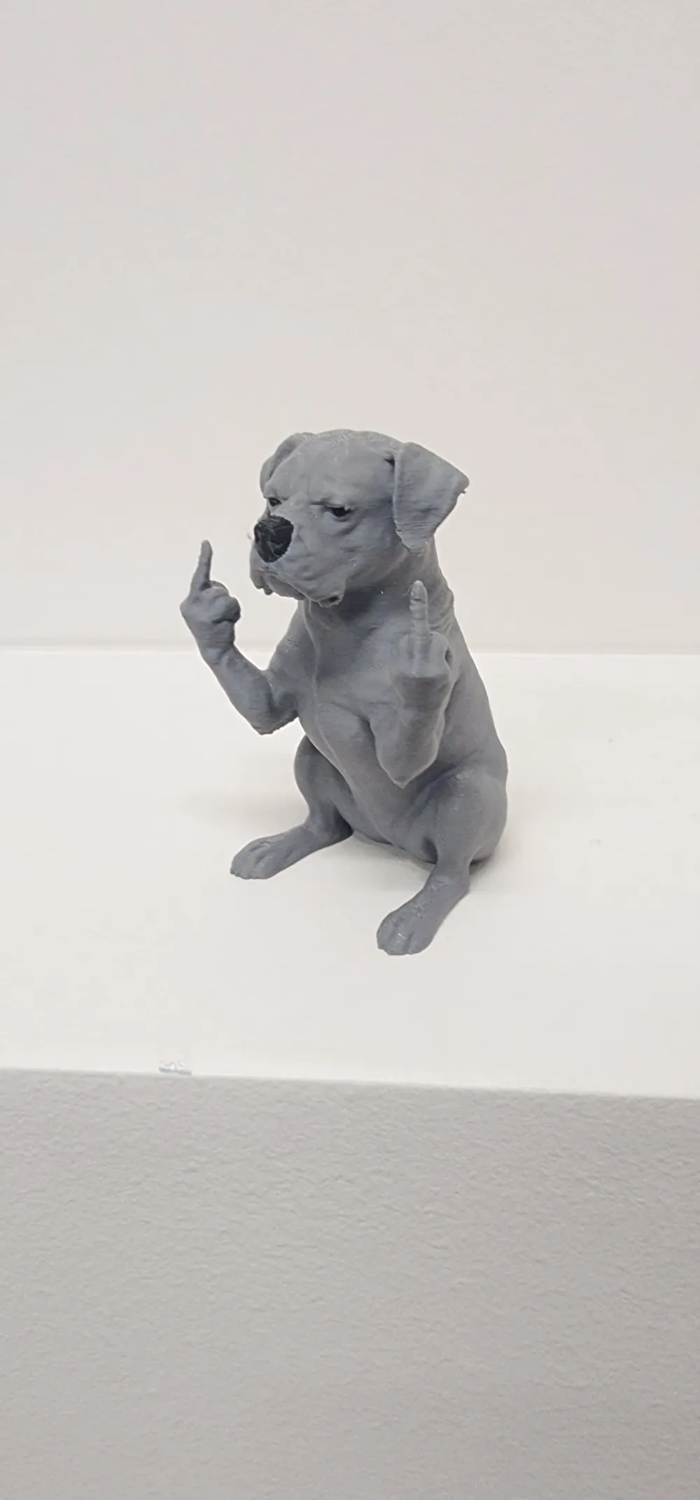 Seated Angry Rottweiler Dog Middle Finger Puppy - Free 3D Print Model ...