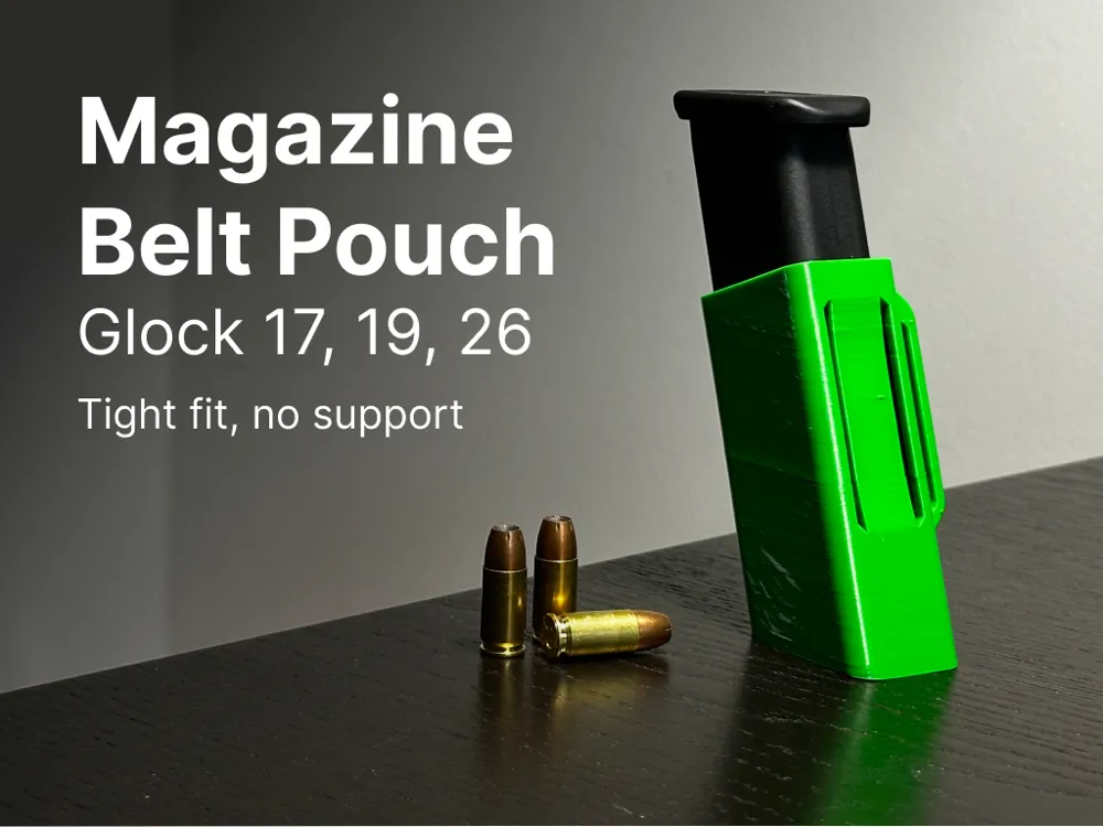 Simple Glock Magazine Belt Holster Pouch - Free 3D Print Model - MakerWorld