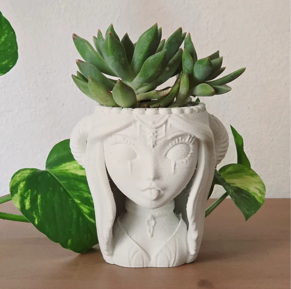 Gothic Girl Vase Pot For Succulents Plants by Robota MakerWorld ...