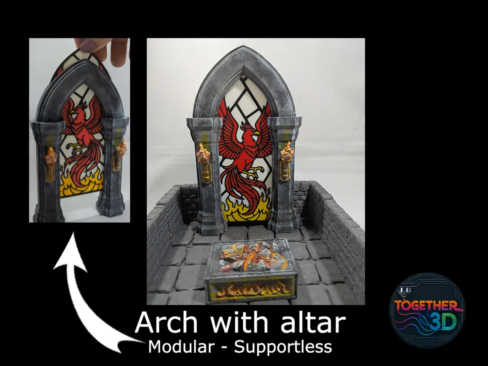 Arch with altar - modular and supportless - DND - Free 3D Print Model ...