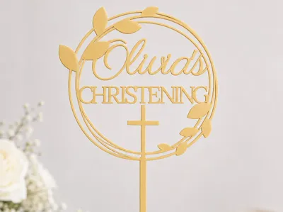 Olivia's Christening cake topper - Free 3D Print Model - MakerWorld