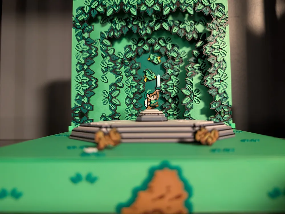 Diorama de la Espada Maestra de Zelda - A Link to the Past por LayeredPixels by Tomas MakerWorld ...