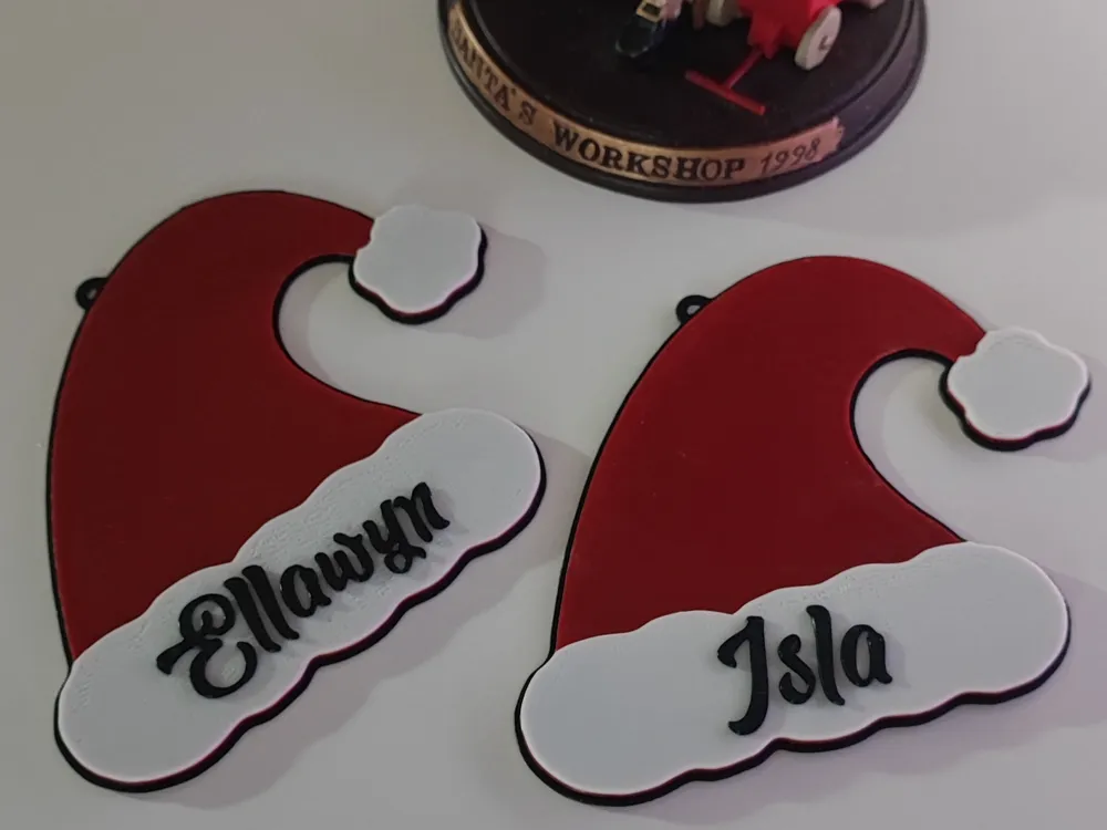 Customizable Santa Hat Ornament - Free 3D Print Model - MakerWorld