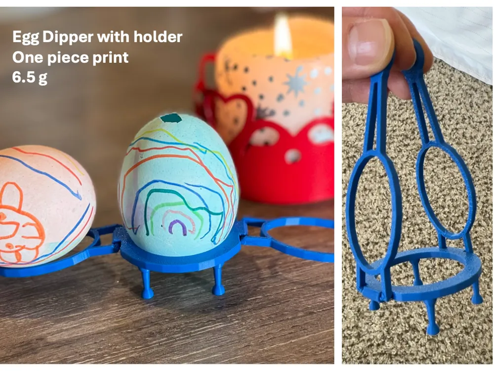 Egg Dipper with Holder by nicejingy - MakerWorld