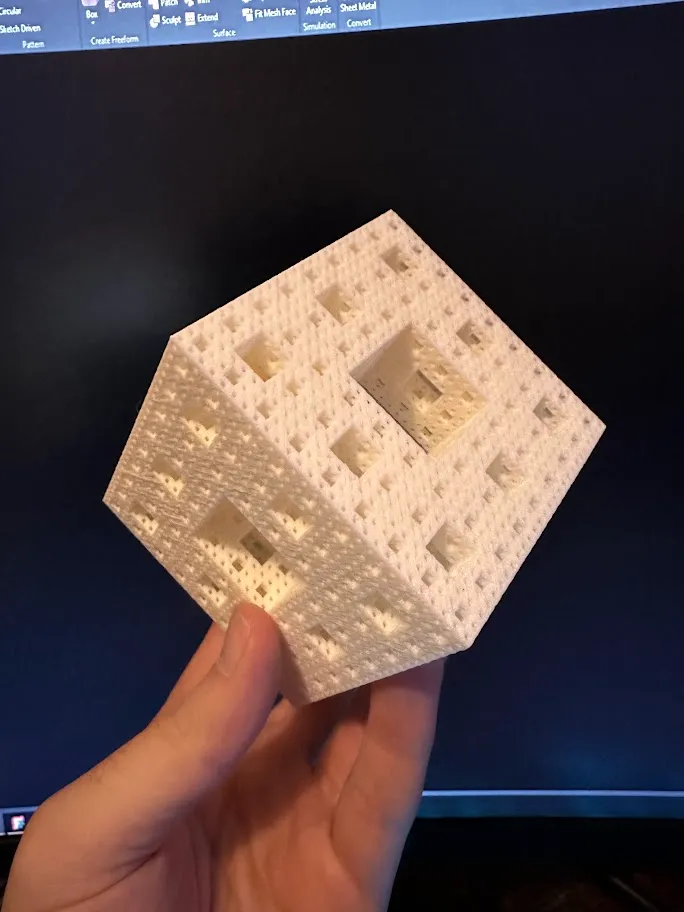 Fractal Cube (3x3x3in Menger Sponge) by Gameoa - MakerWorld