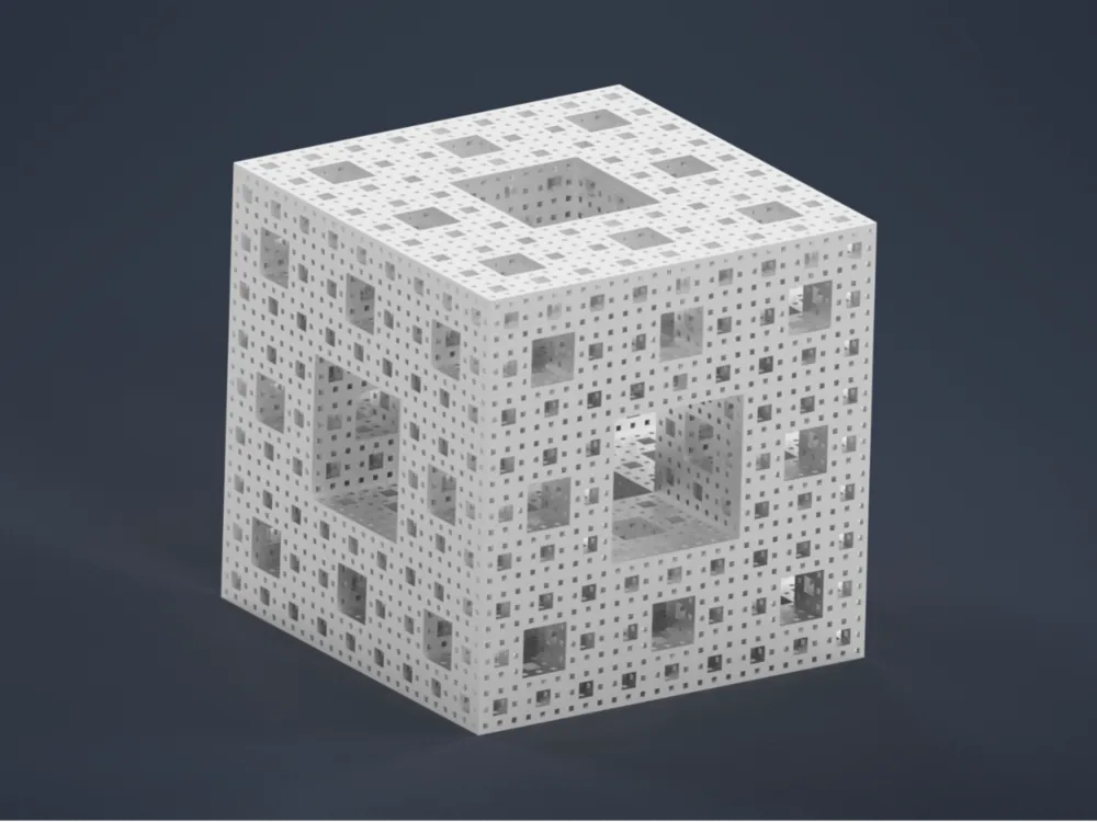 Fractal Cube (3x3x3in Menger Sponge) by Gameoa - MakerWorld