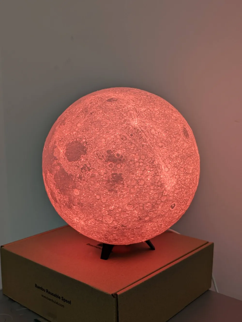 Lithophane HD Moon Lamp with LED Strip option - Free 3D Print Model ...