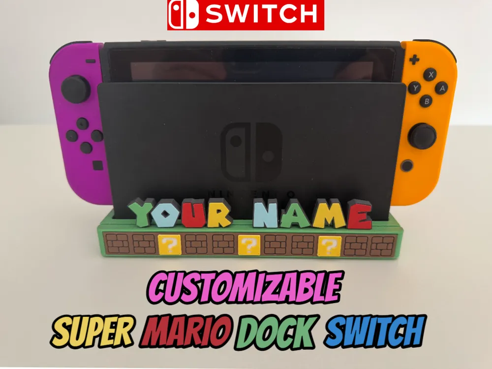 Customizable Nintendo Switch Dock - Free 3D Print Model - MakerWorld