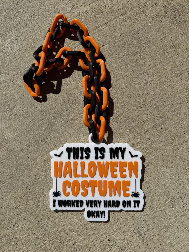 This Is My Halloween Costume Oversized Chain by MX Lasered Designs ...