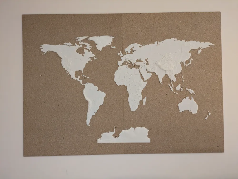 World Map (terrain heightmap relief) by julianeder - MakerWorld