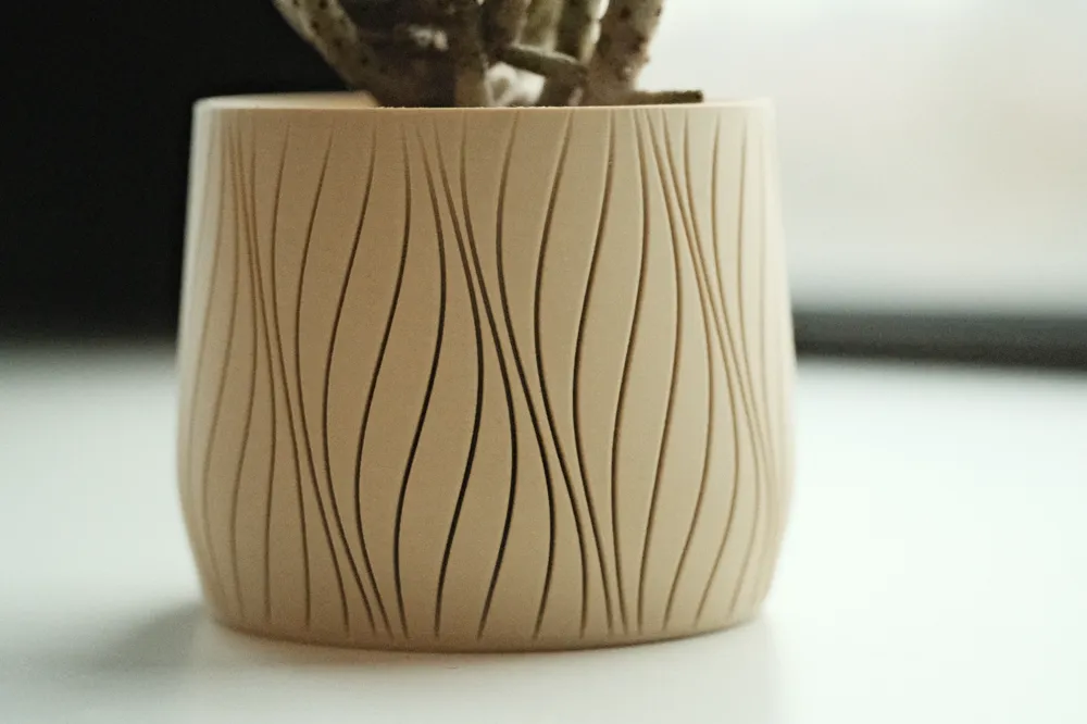 Plant pot with flow pattern - Free 3D Print Model - MakerWorld