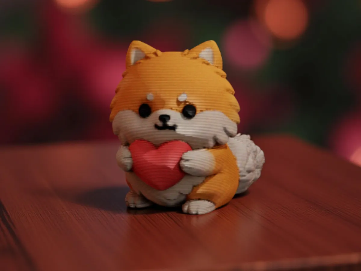Valentine Pomeranian – Cute Dog Figurine - Free 3D Print Model - MakerWorld